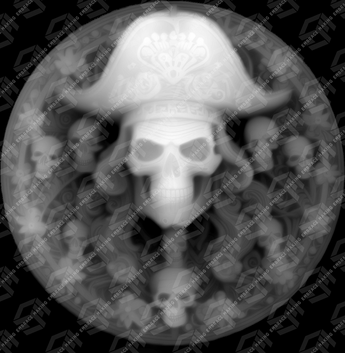 Pirate Skull Design Depth Map