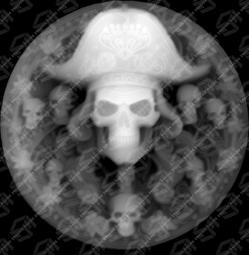Pirate Skull Design Depth Map